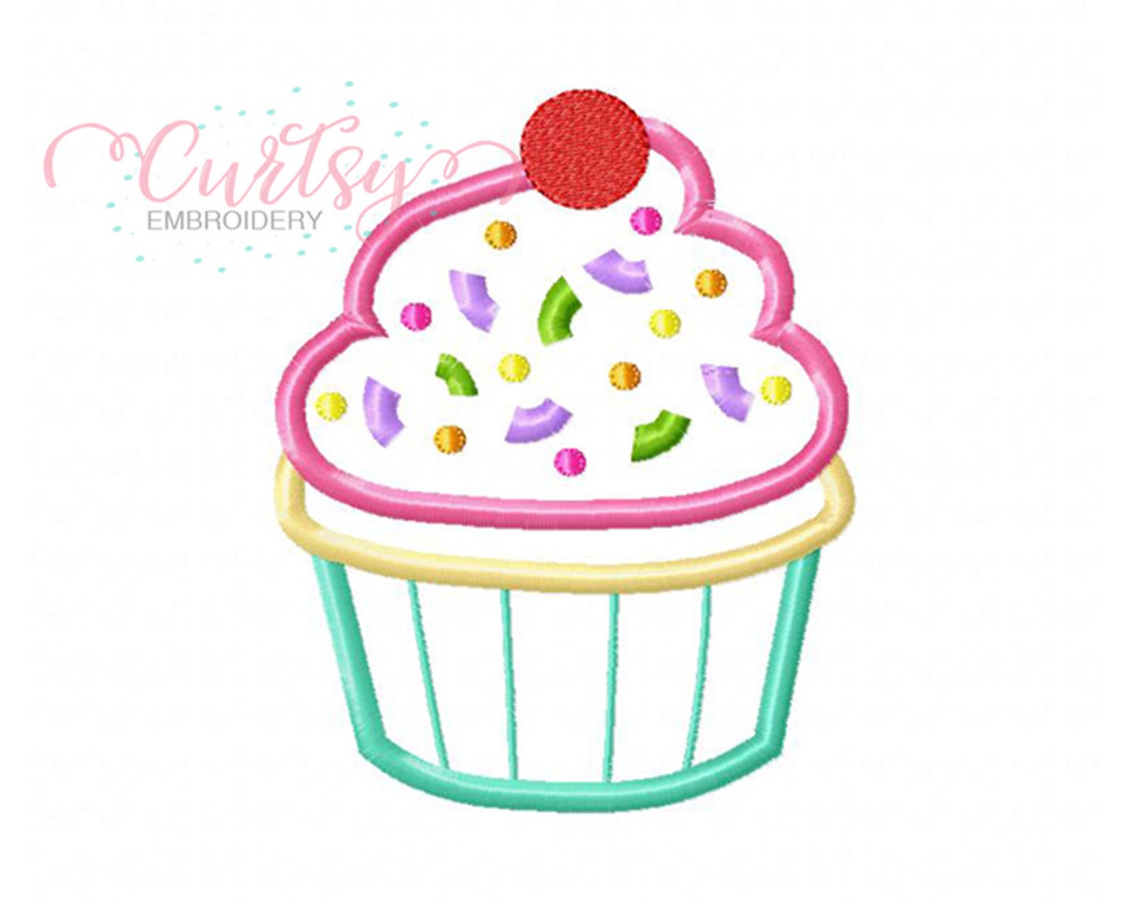 Cupcake Applique Design / Cupcake Embroidery Design / 9 Sizes ...
