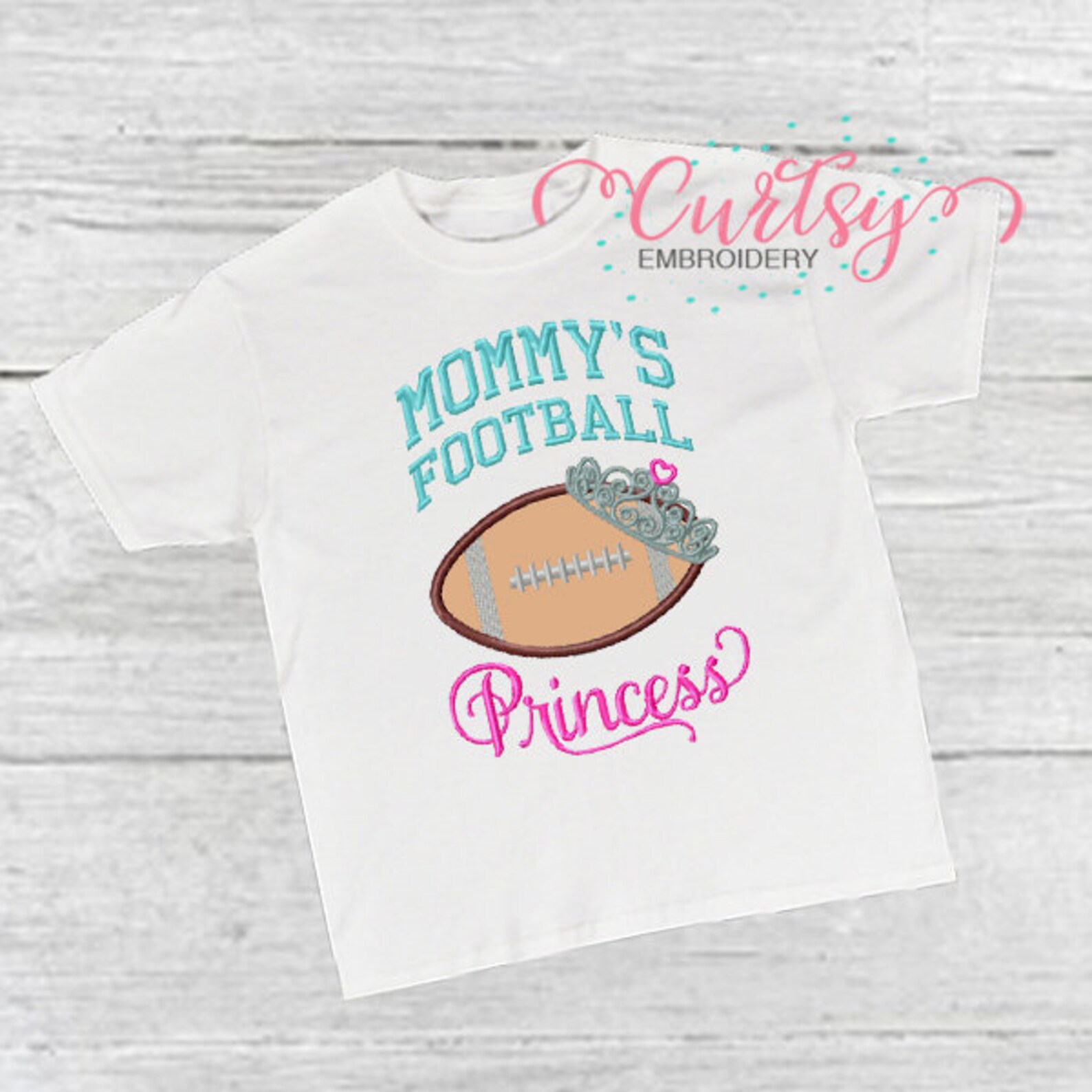 Football Princess Embroidery Design Mommys Football Princess - Etsy