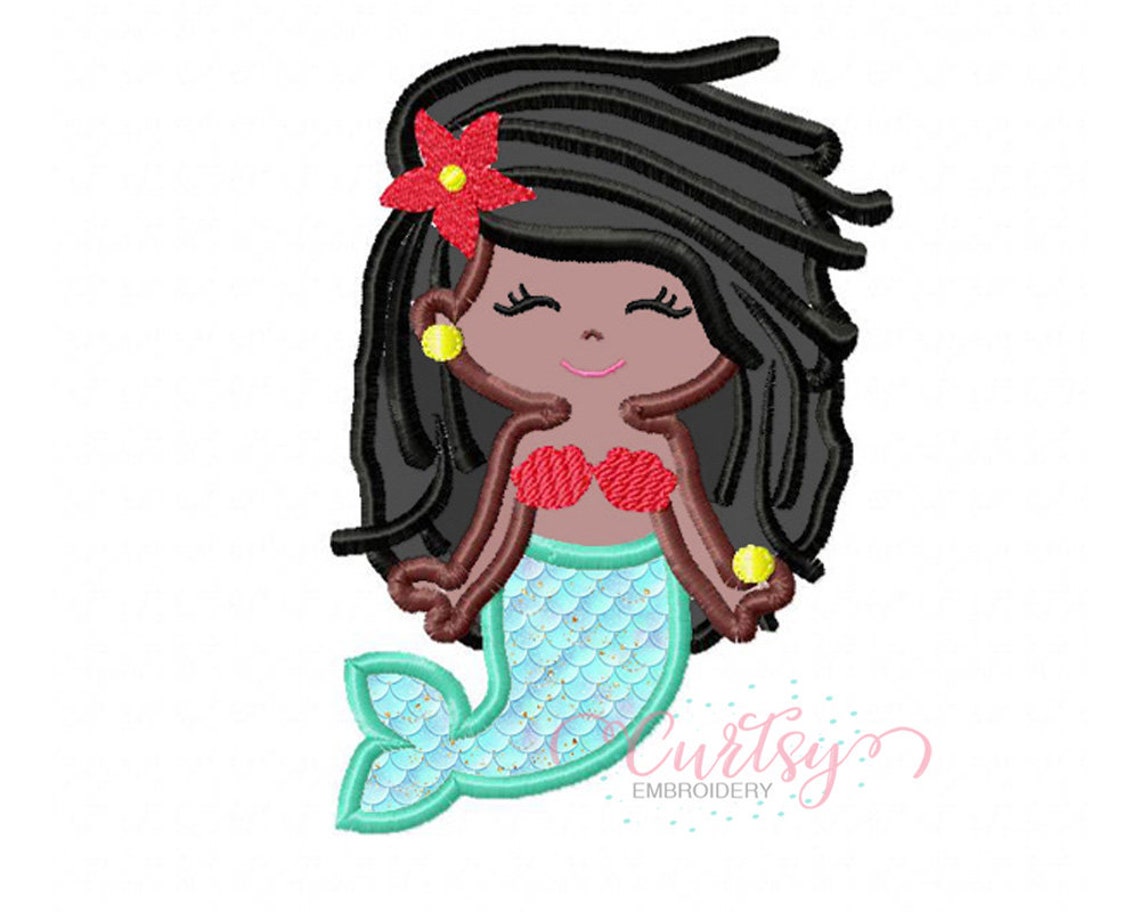 Mermaid Embroidery Design / Mermaid Applique Design / Mermaid - Etsy