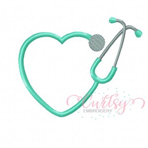 Heart Stethoscope Embroidery Design / Heart Stethoscope Monogram ...