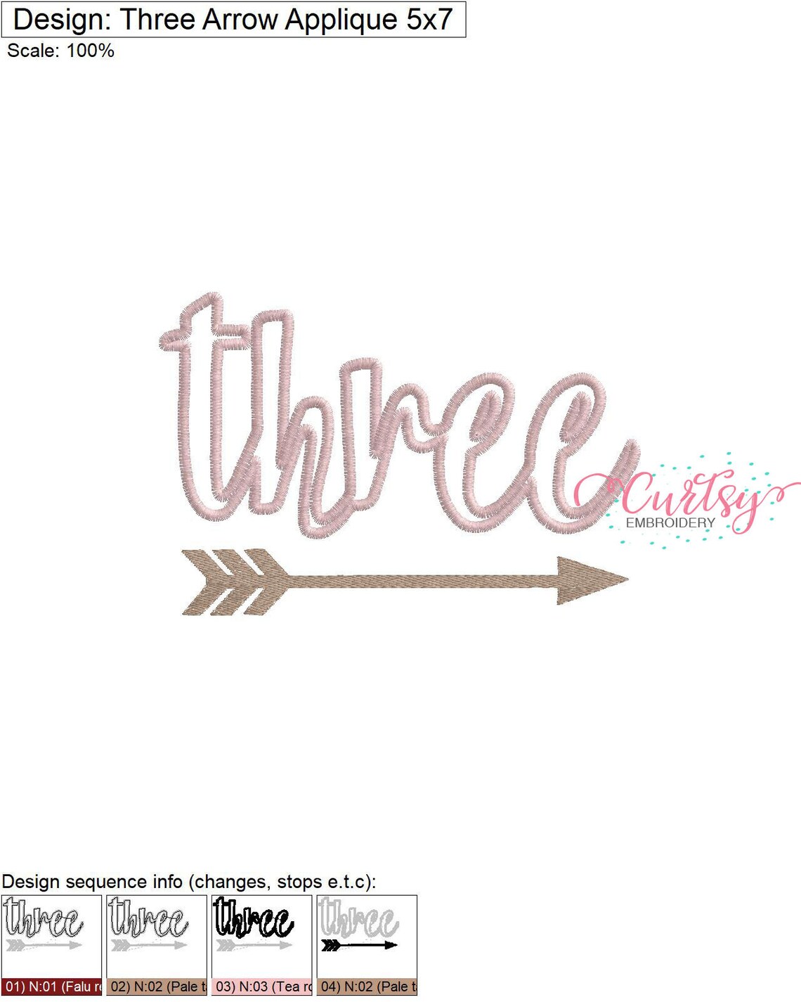 3rd Birthday Embroidery Design / Three Embroidery Design / 3rd Birthday ...