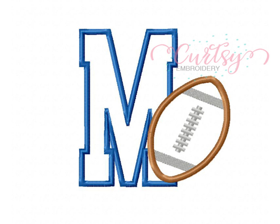 Monogram Football Applique Design / Letter M Football - Etsy