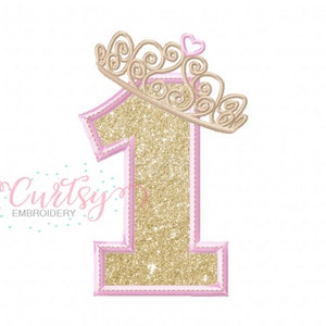 First Birthday Embroidery Design / Tiara Embroidery Design / Crown ...