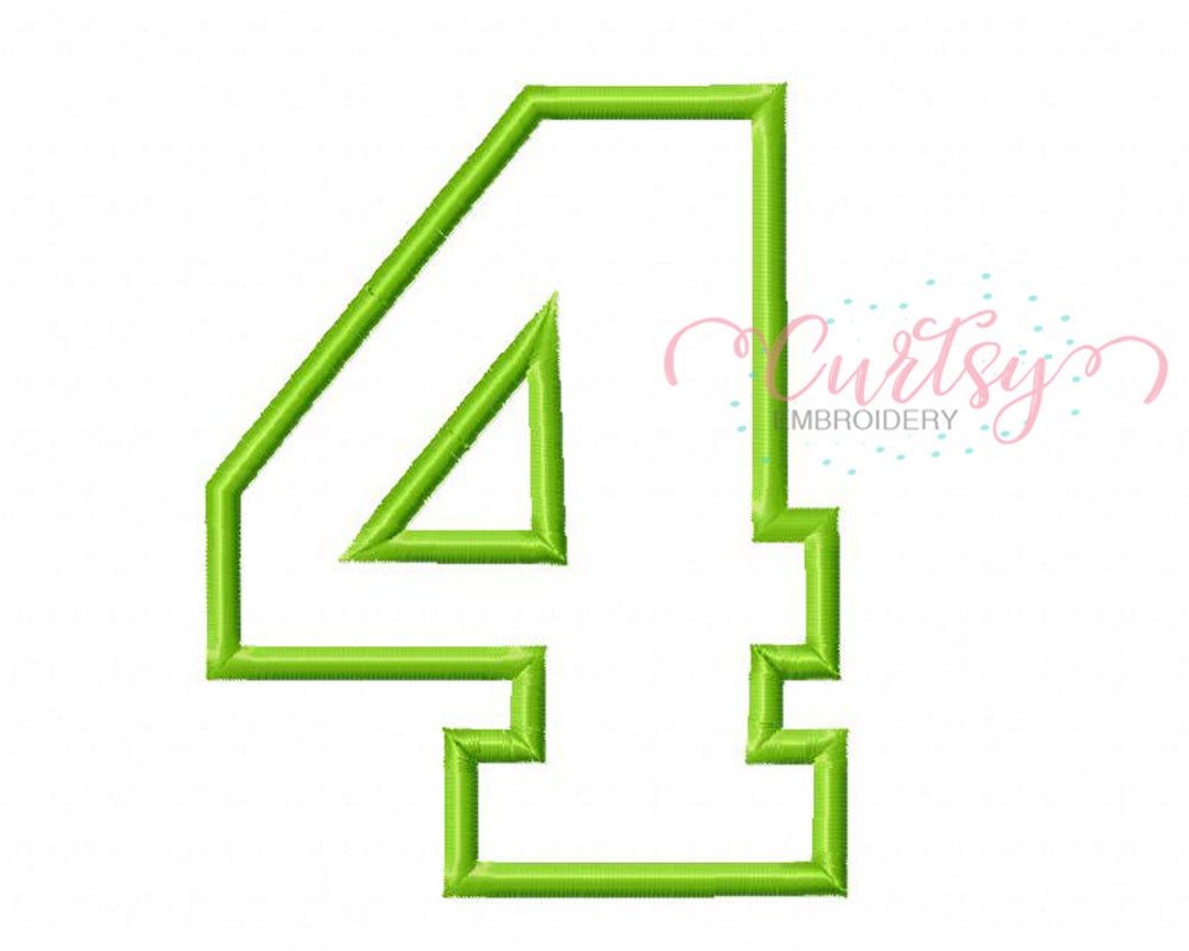 Four Applique Design / Four Birthday Embroidery Design / 4th Birthday ...