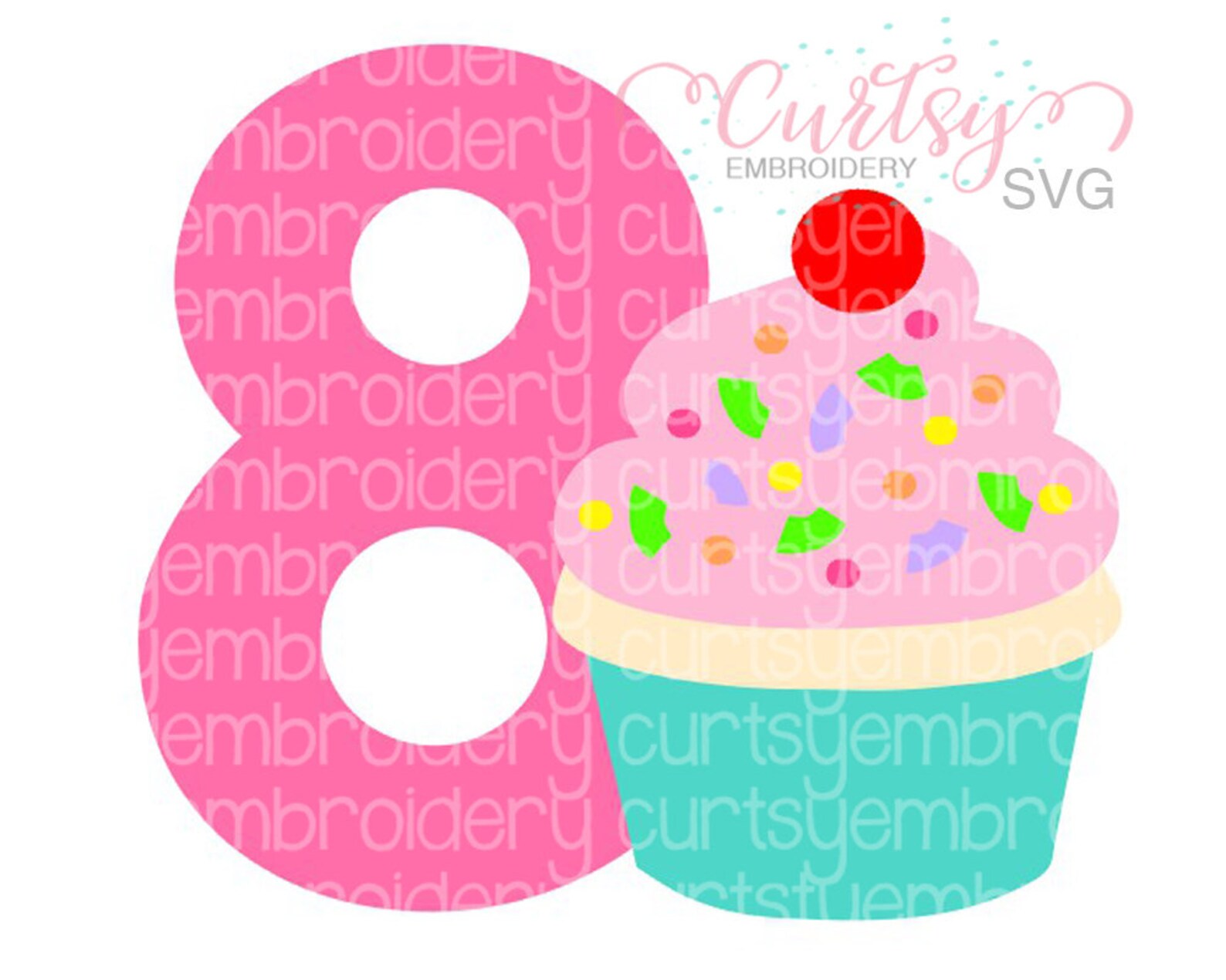 Eighth Birthday SVG / 8th Birthday Svg / Birthday Cupcake Svg ...