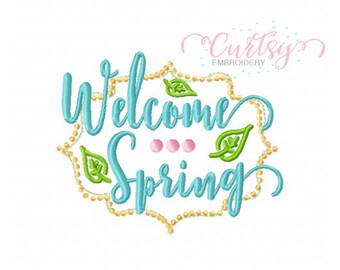 Hello Spring Embroidery Design 7 Sizes 10 Formats DST PES JEF - Etsy
