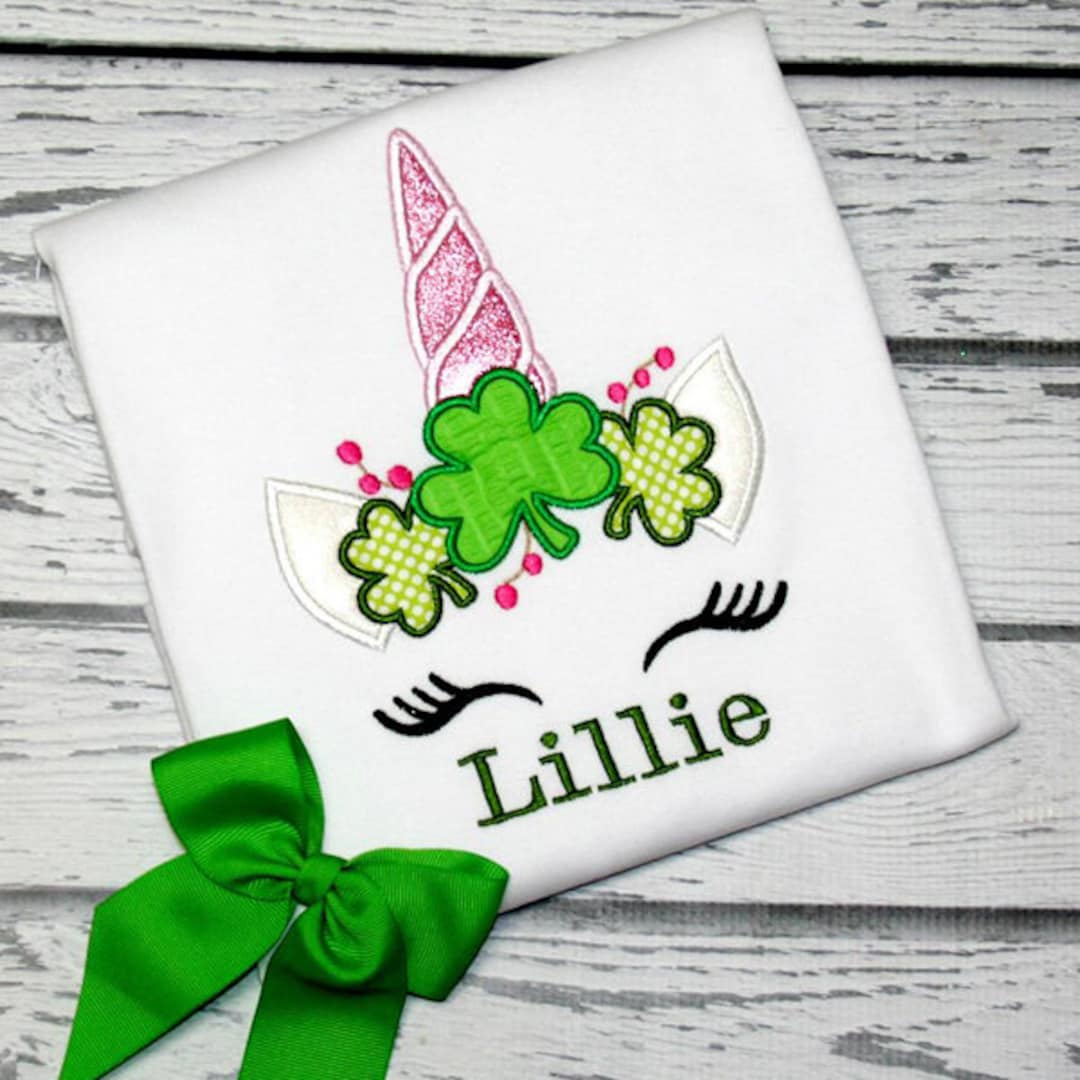 St Patricks Day Unicorn Embroidery / St Patricks Day Embroidery / St ...