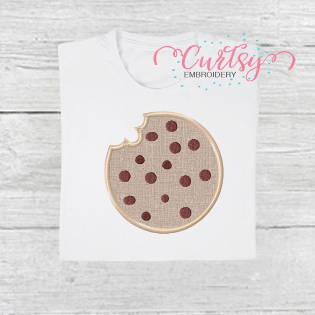 Chocolate Chip Cookie Applique Embroidery Design / Cookie Embroidery ...