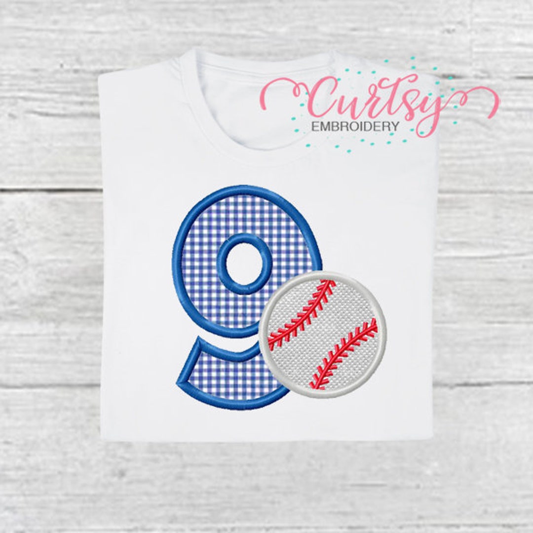 Baseball Applique Design / Baseball Birthday Embroidery Design ...