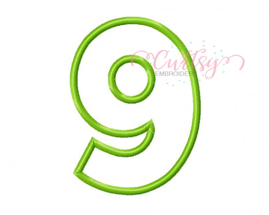 Applique Numbers / 9 Applique Design / Nine Applique Design / Number ...