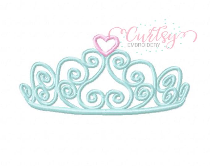 Princess Tiara Embroidery Design. Tiara Mini. Machine Embroidery Design ...