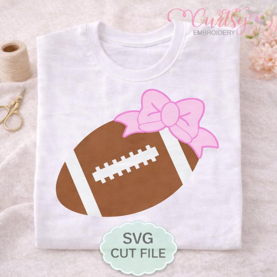 Football Bow SVG | Girl Football SVG | Football Applique Svg | Cricut ...