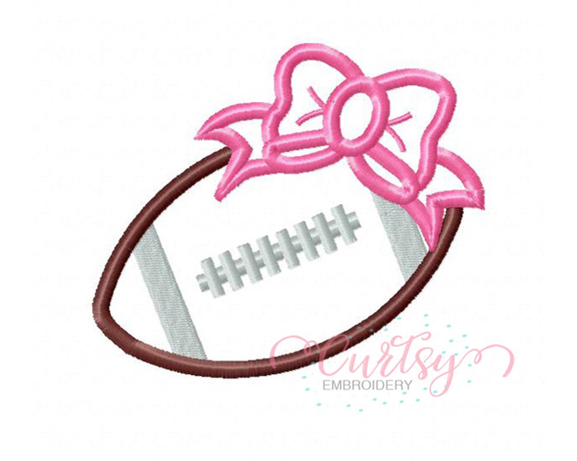 Football With Bow Applique Embroidery Design / Applique - Etsy