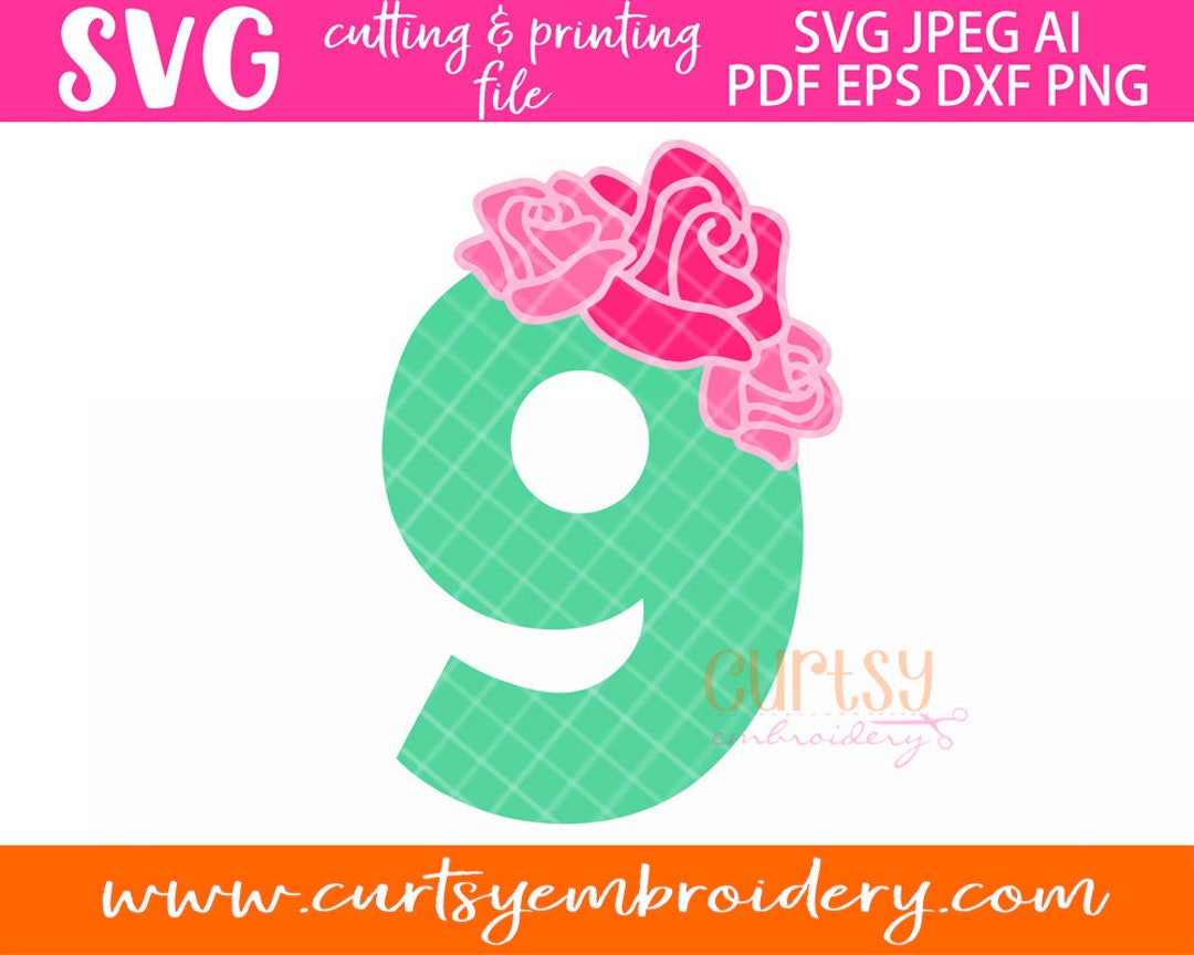 9th Birthday SVG Cutting File for Girls / Ninth Birthday Svg / Birthday ...