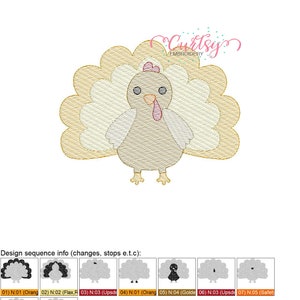 Thanksgiving Sketch Embroidery / Turkey Sketch Embroidery Design ...