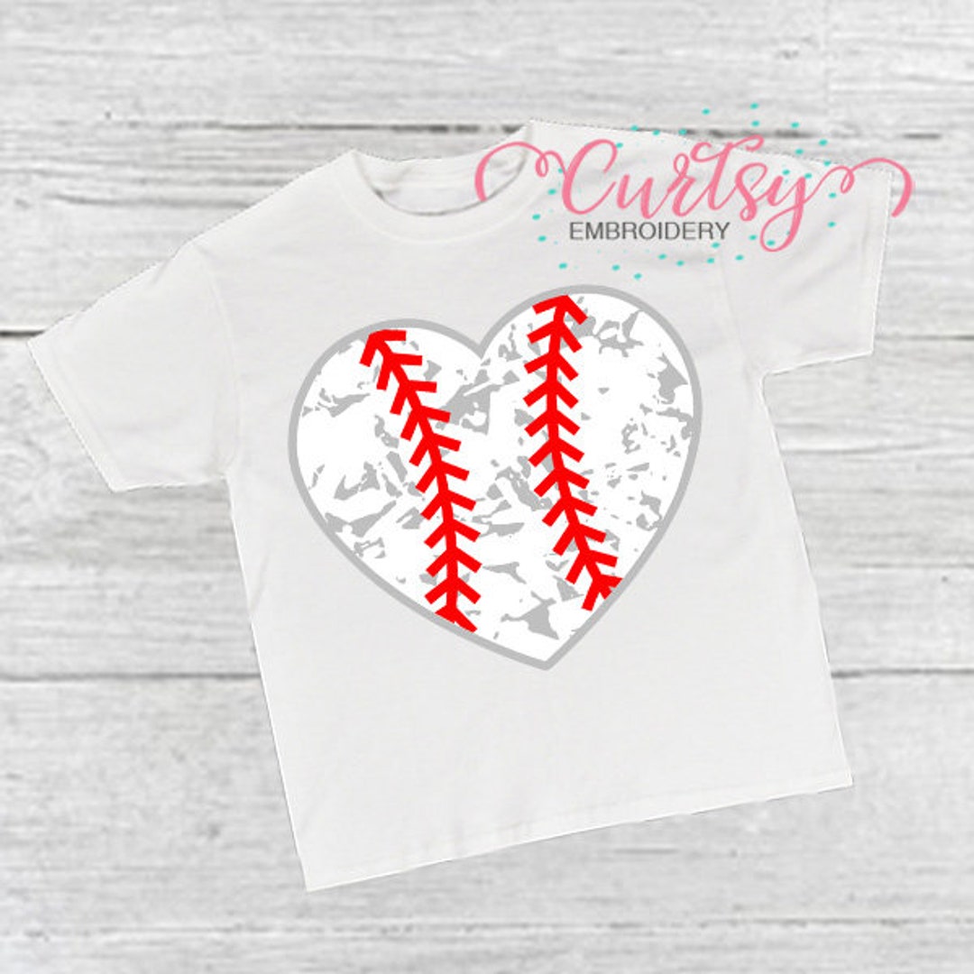Distressed Baseball Ball Heart SVG, Baseball Heart SVG, Grunge Baseball ...