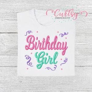 Birthday Girl Embroidery Design / Birthday Embroidery Design for Girls ...