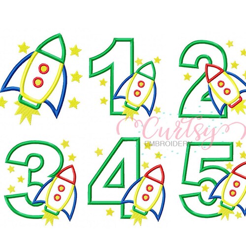 Space Ship Embroidery Design / Space Embroidery Design / Outer - Etsy