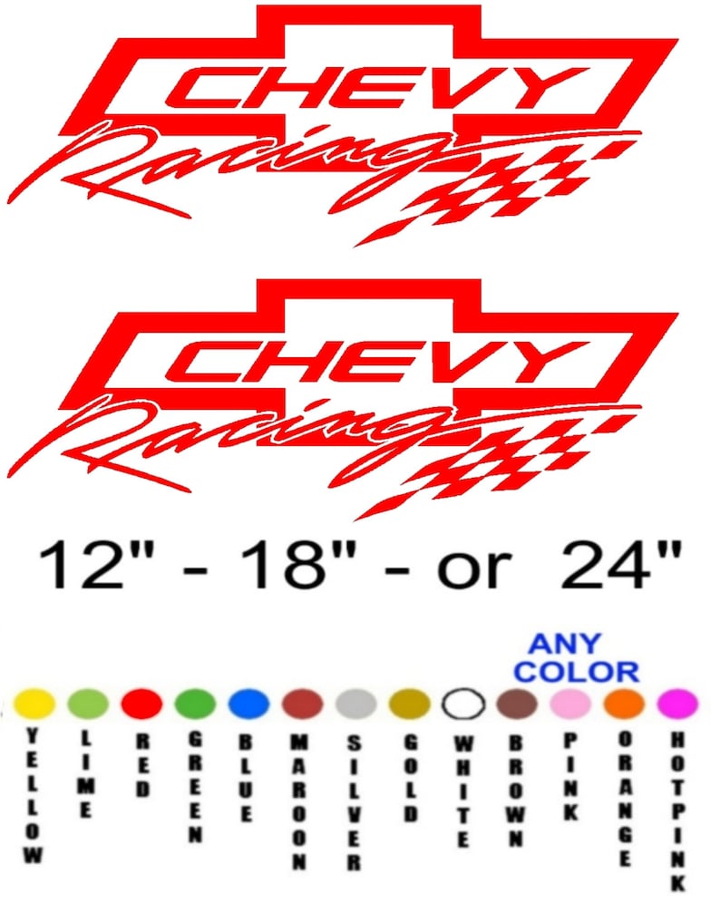 Chevy racing stickers decals ANY COLOR Any size chevrolet | Etsy