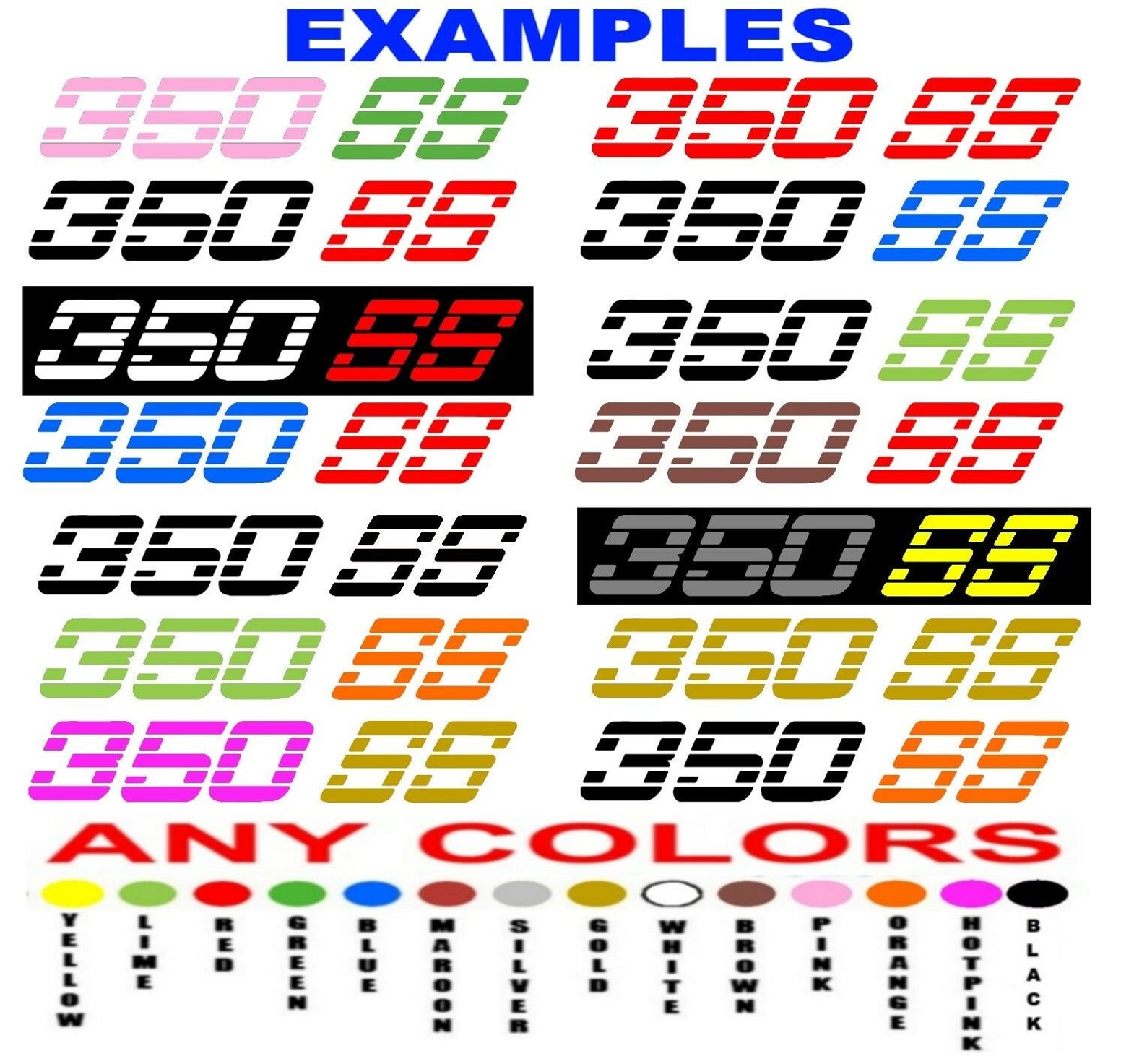 350 SS Stickers Decals Silverado 4x4 Chevy Chevrolet Truck ANY | Etsy