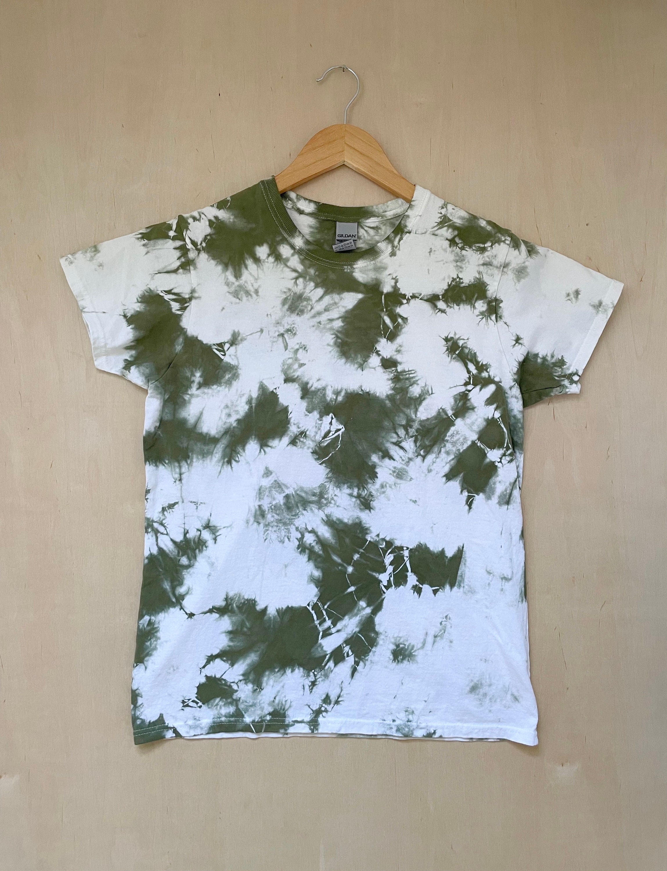 Tee Shirt Hand Dyed Olive Green Tie Dye Shibori - Etsy