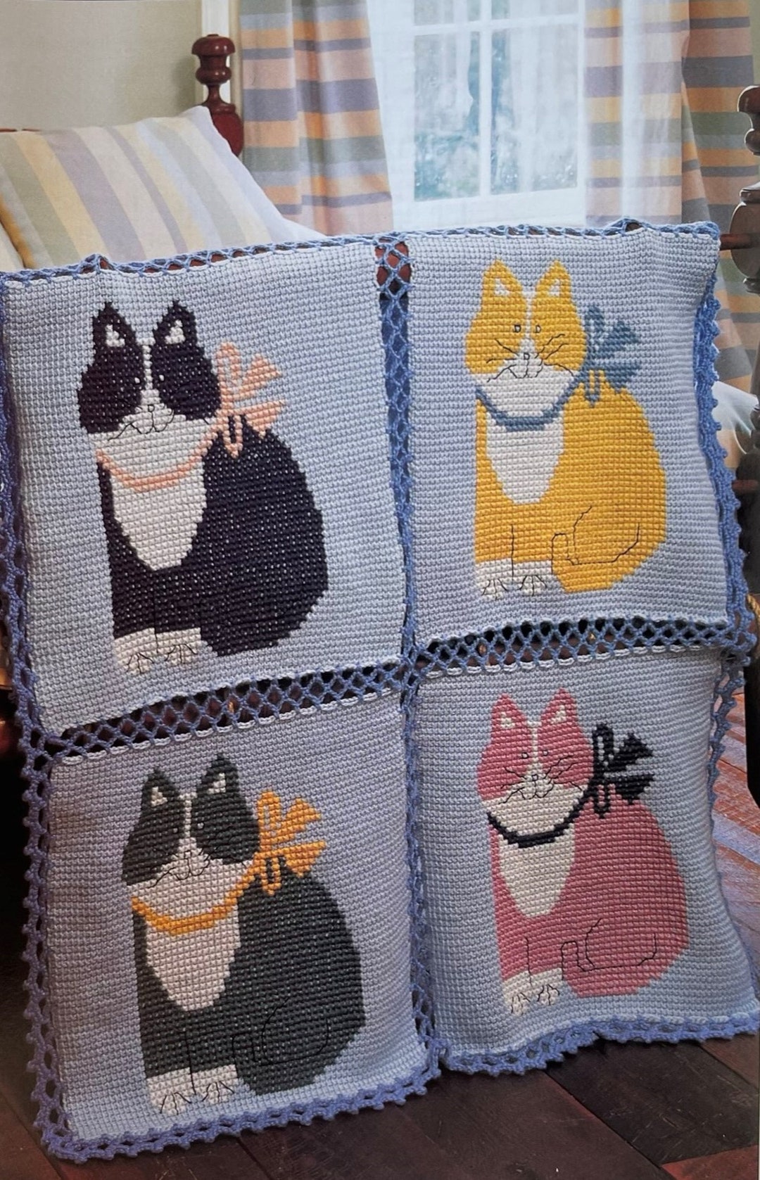 Cat Afghan / Cat's Meow Afghan CROCHET PATTERN Pdf - Vintage 1992 - Etsy