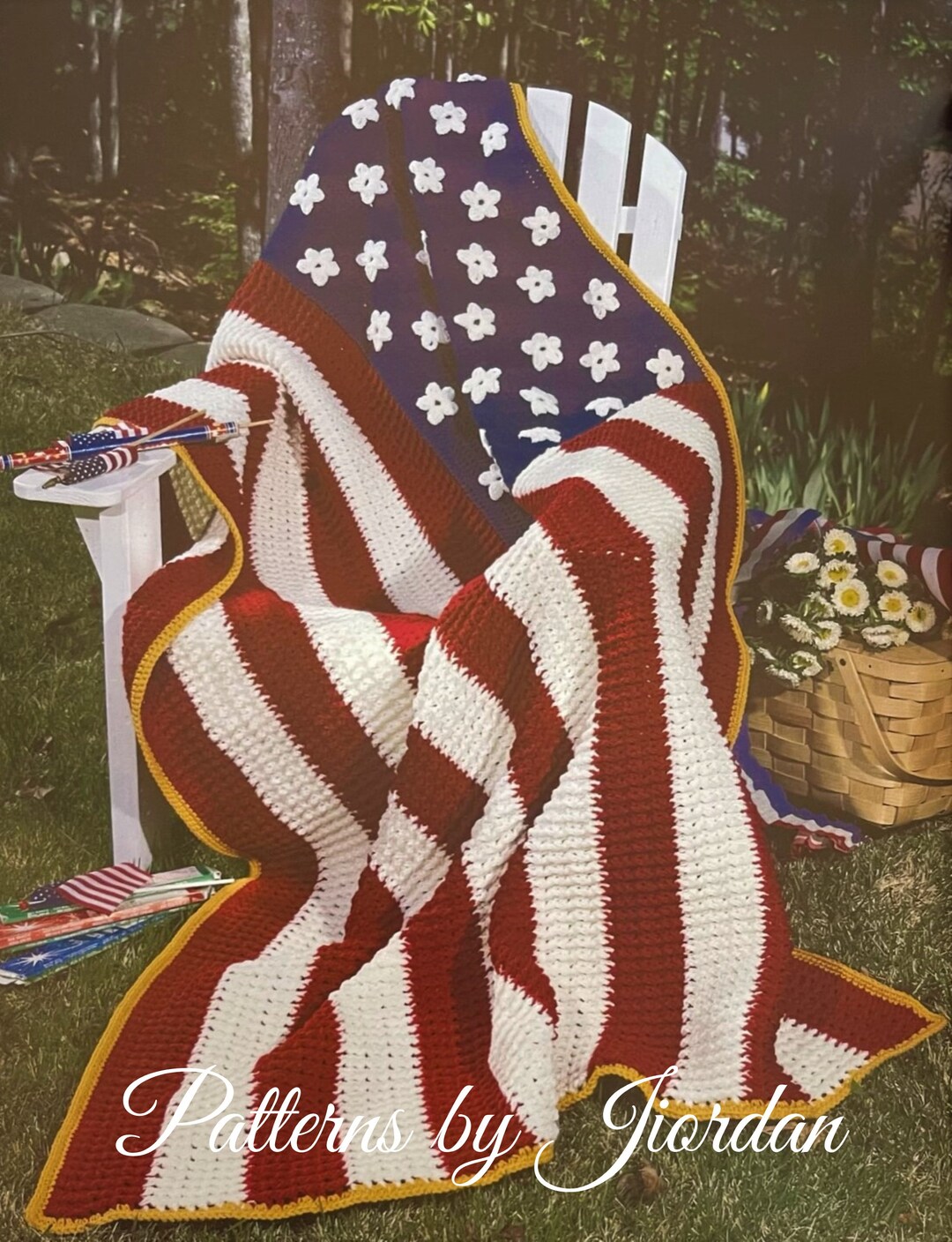 American Flag Crochet Afghan PATTERN - Digital - Etsy