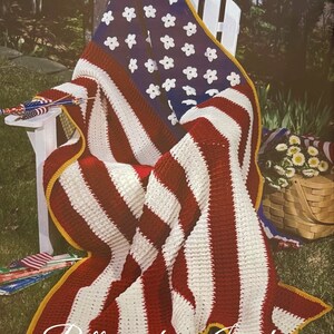American Flag Crochet Afghan PATTERN Digital - Etsy