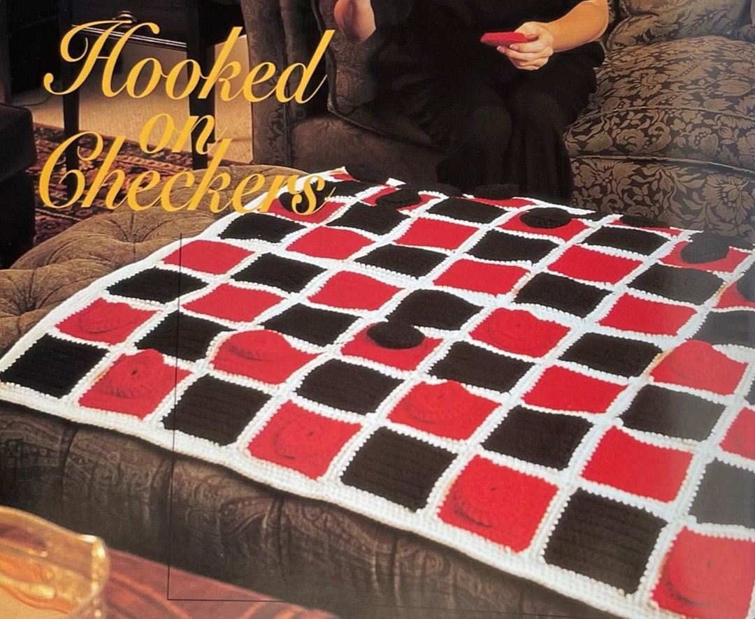 Checker Board Afghan / Checkers Throw CROCHET PATTERN Pdf - Vintage ...