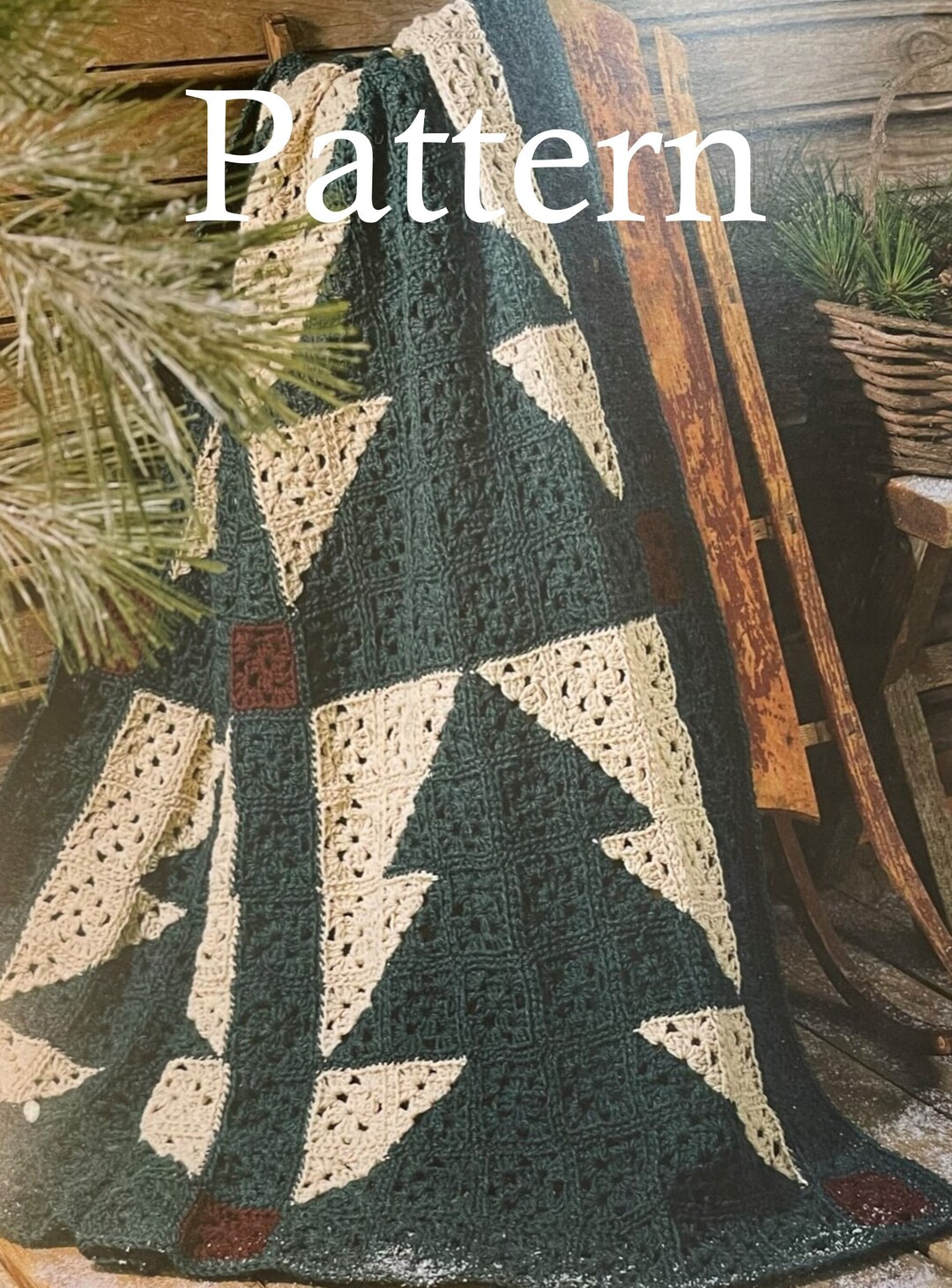 Christmas Farm Afghan / Christmas Tree Afghan - CROCHET PATTERN Pdf ...