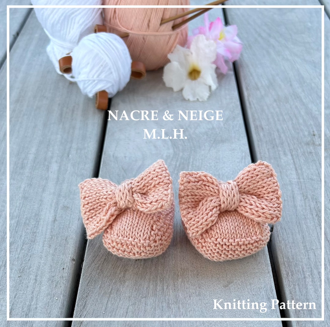 Knitting Pattern - Baby Girl Booties | Easy Bootie Pattern | Girly Bow ...