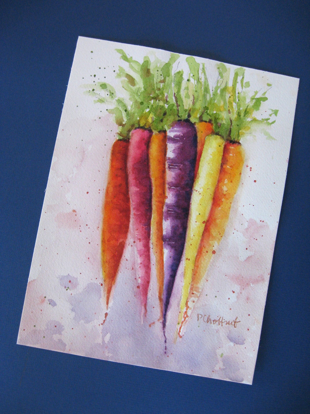 Spring Trends Rainbow Carrots Food Art Vegetable Watercolor Painting ...