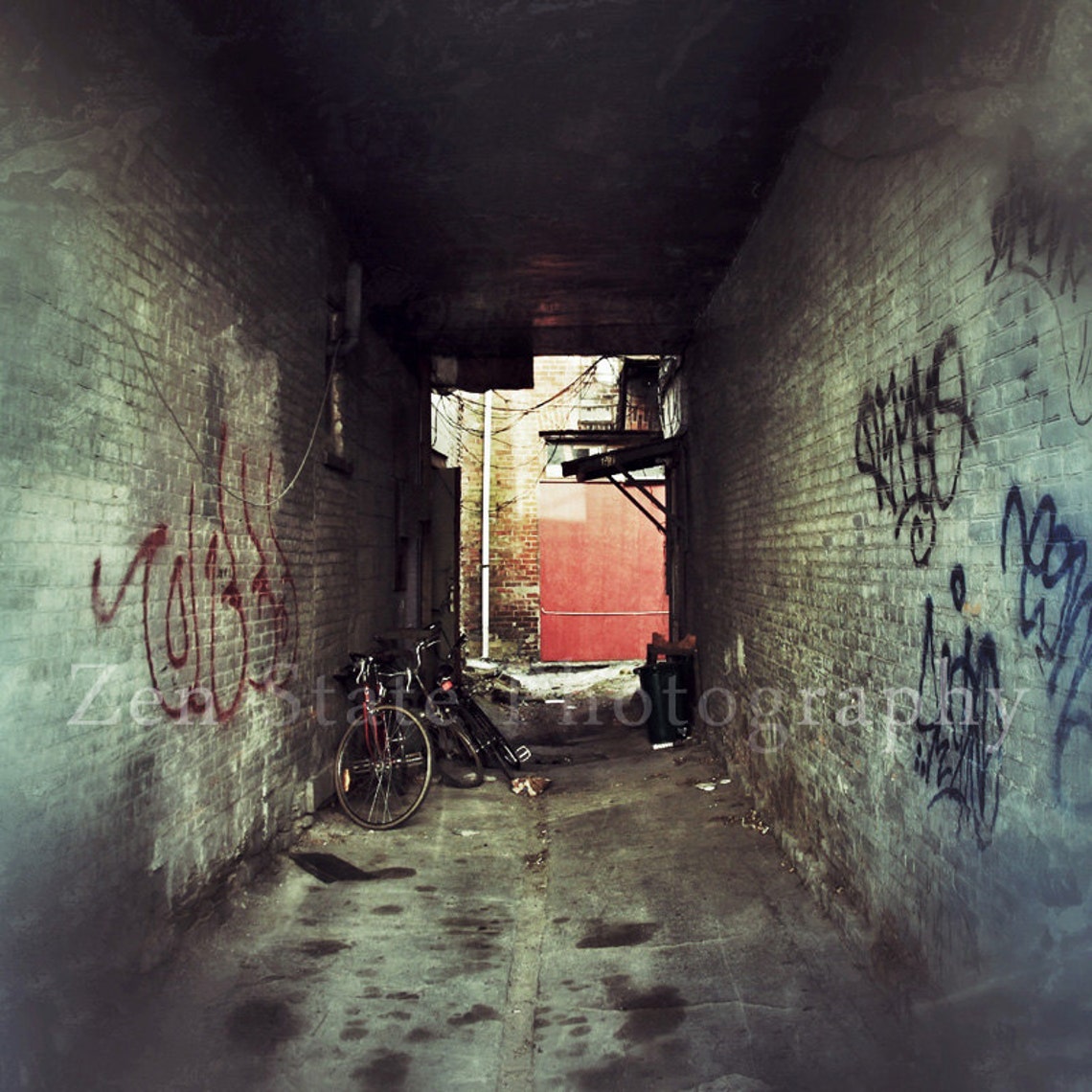 Urban Grunge Fine Art Print. Dark Alley Photography Print. Urban Art ...