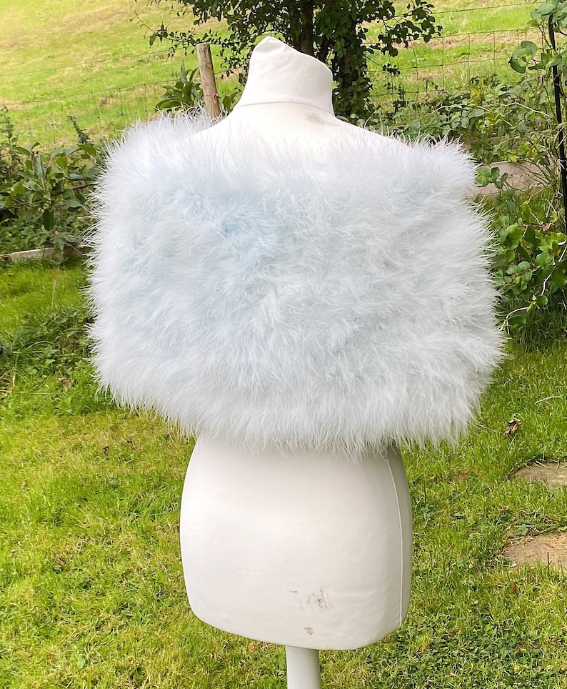 Something Blue Marabou Ostrich Feather Shawl Powder Blue - Etsy