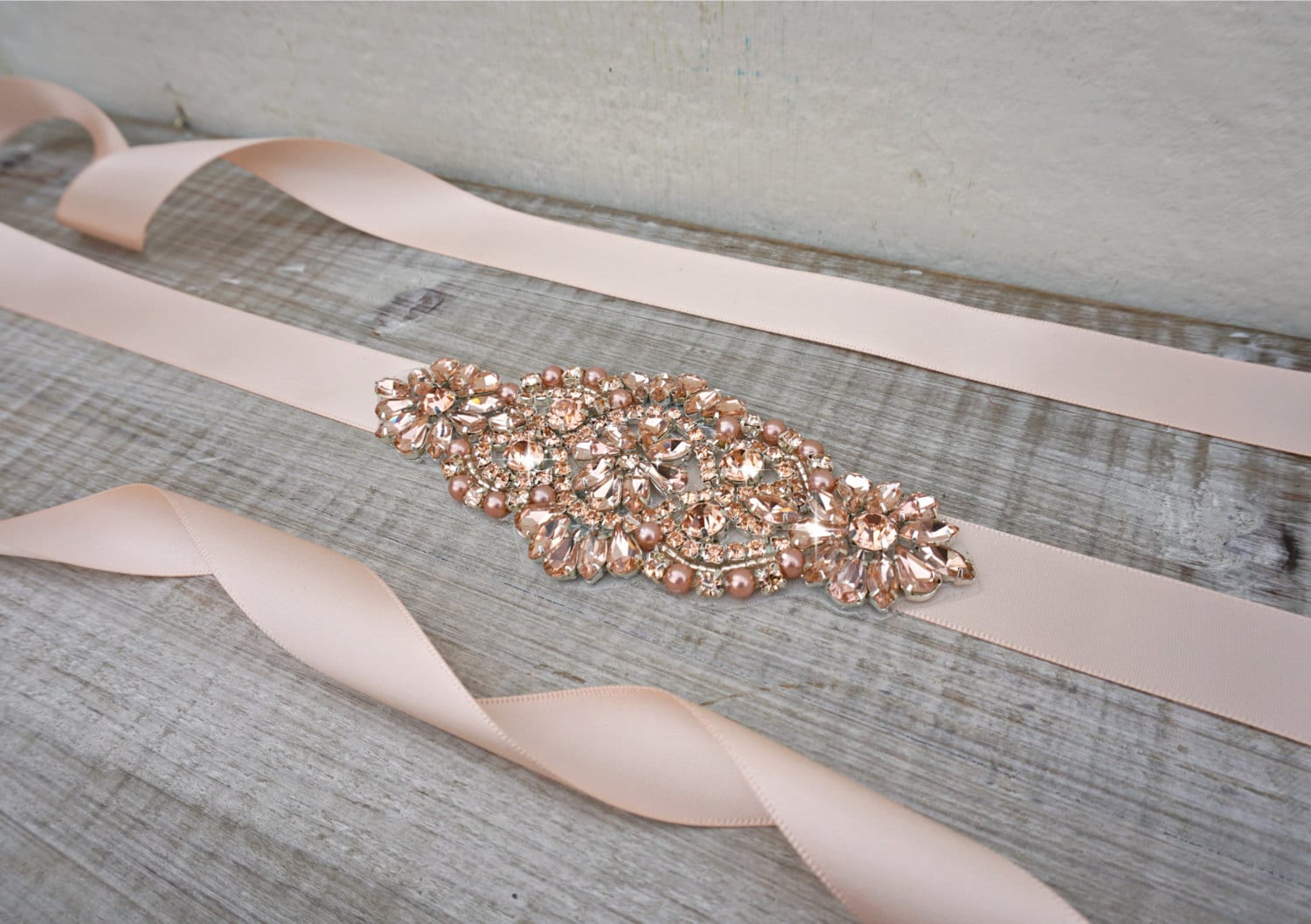 Rose gold bridal sash rose gold bridal belt sash belt | Etsy