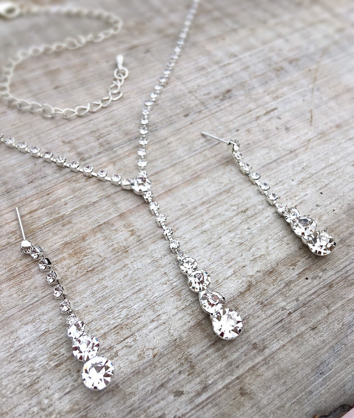 Bridal necklace and earring set wedding necklace and earring | Etsy