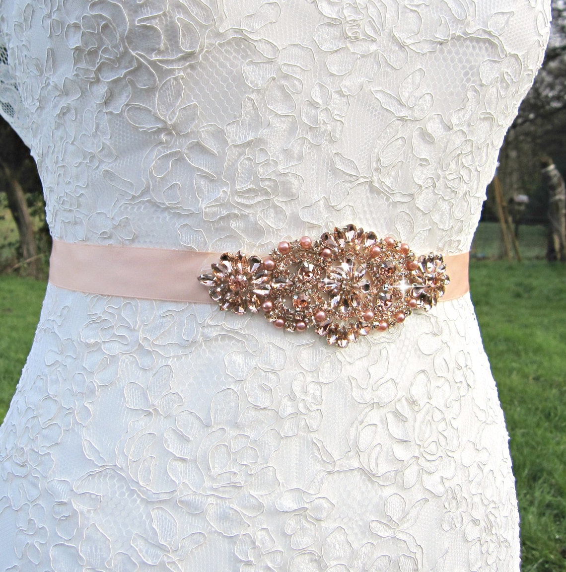 Rose Gold Bridal Sash Rose Gold Bridal Belt Sash Belt - Etsy