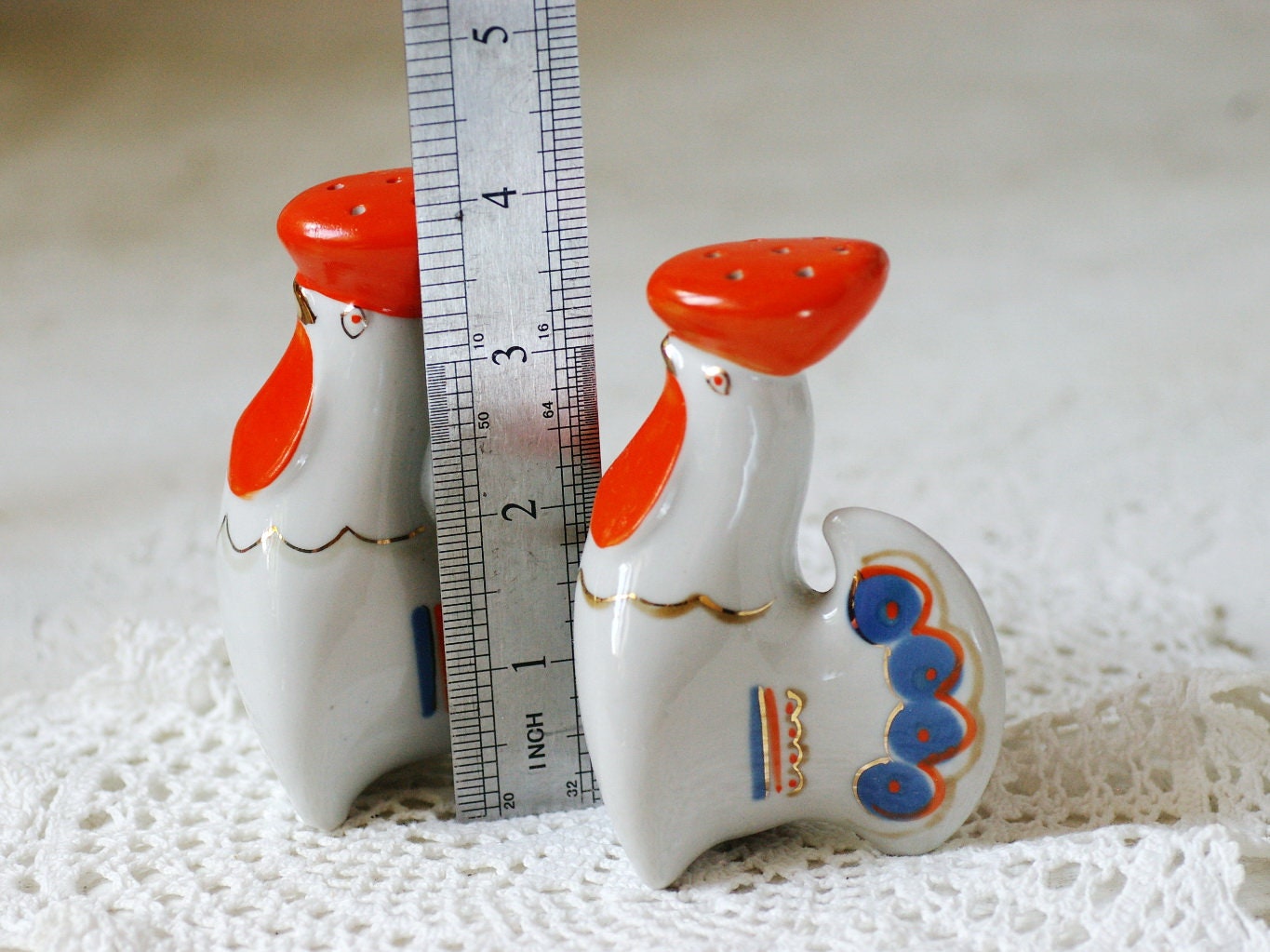 Soviet Salt and Pepper Shaker, Roosters for Spices , Vintage Home Decor ...