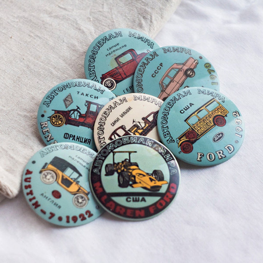 Retro Auto Pins Car Badges Set of Seven Vintage - Etsy