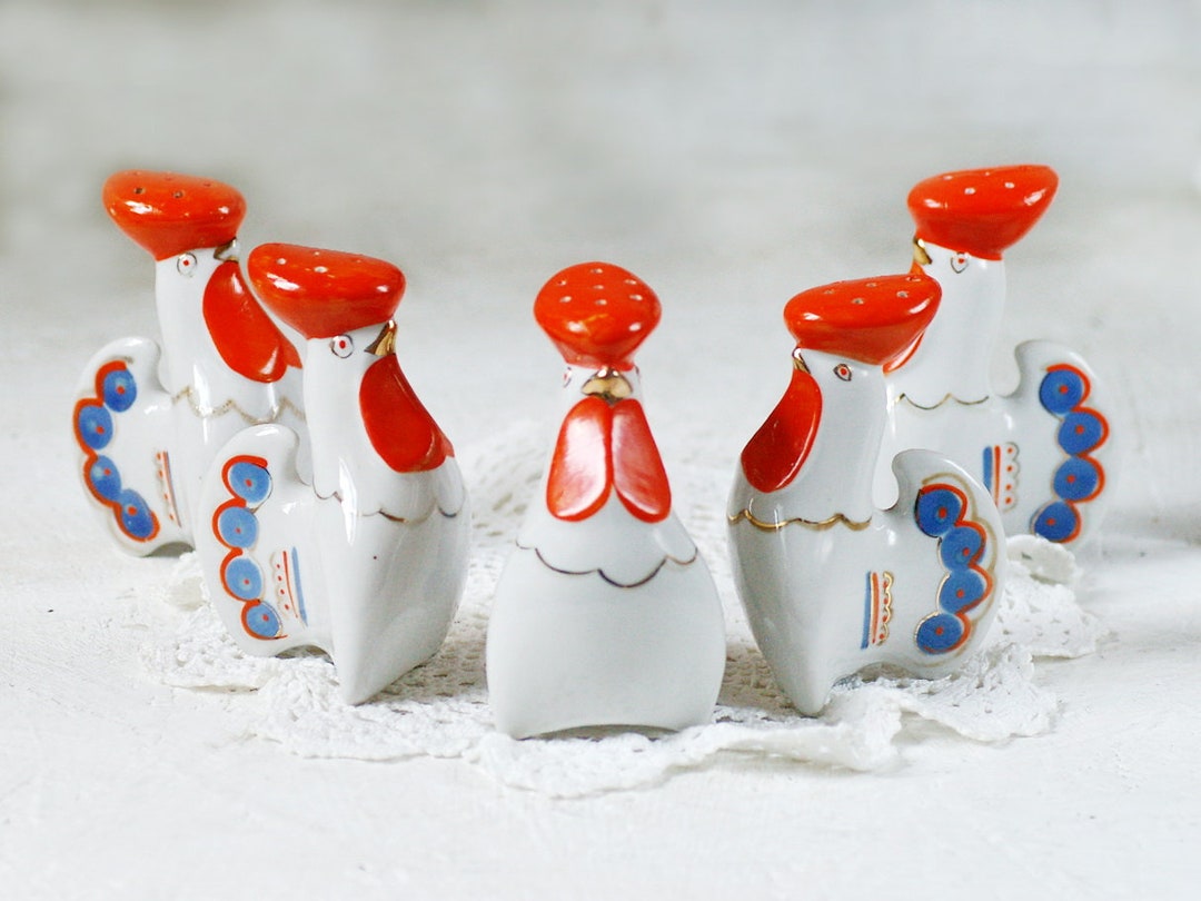 Soviet Salt and Pepper Shaker, Roosters for Spices , Vintage Home Decor ...