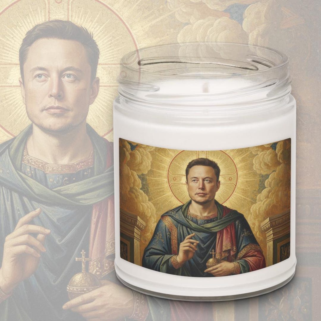 Saint Elon Musk Scented Soy Candle - Political Gift - Etsy