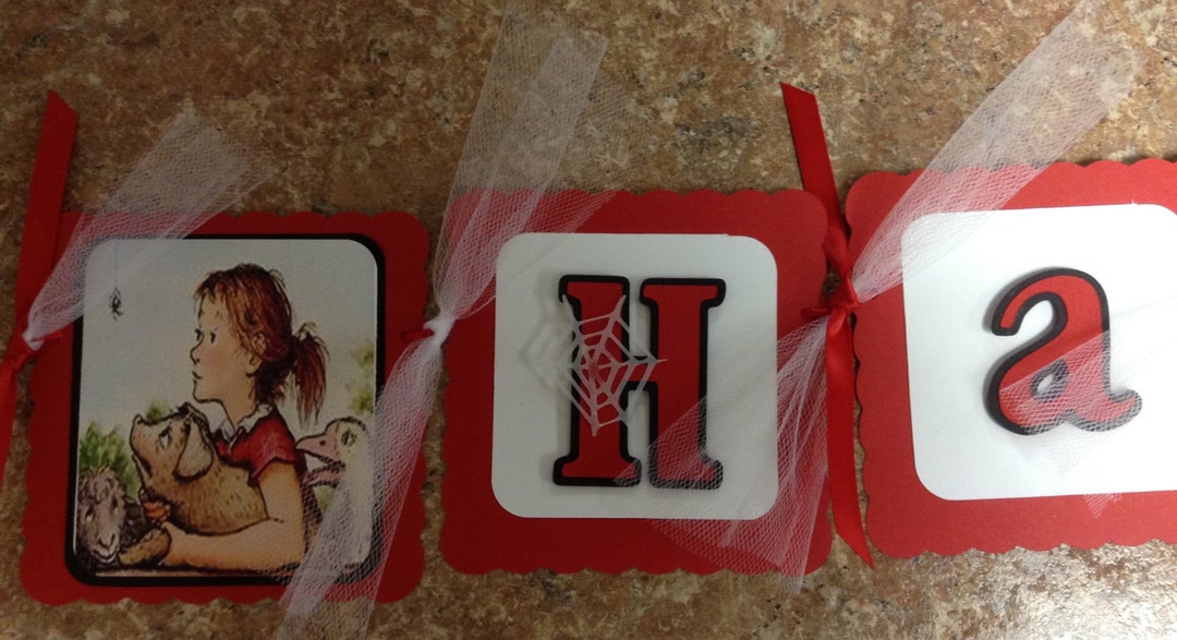 Charlotte's Web Birthday Banner, Pig Party, Farm Party, Custom Banner ...