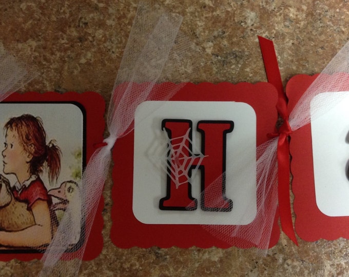 Charlotte's Web Birthday Banner, Pig Party, Farm Party, Custom Banner ...