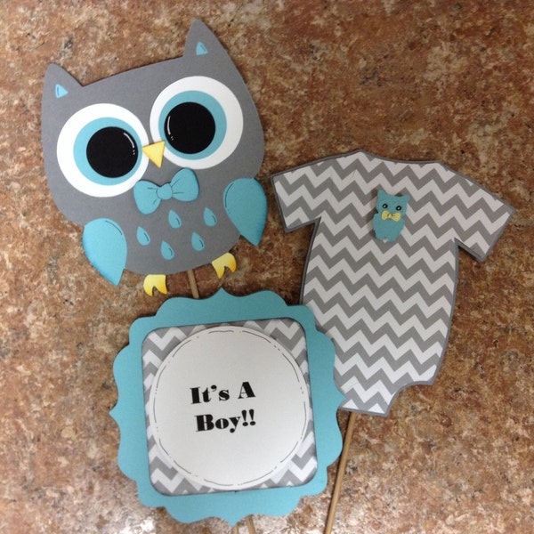 Blue Chevron Owl - Etsy