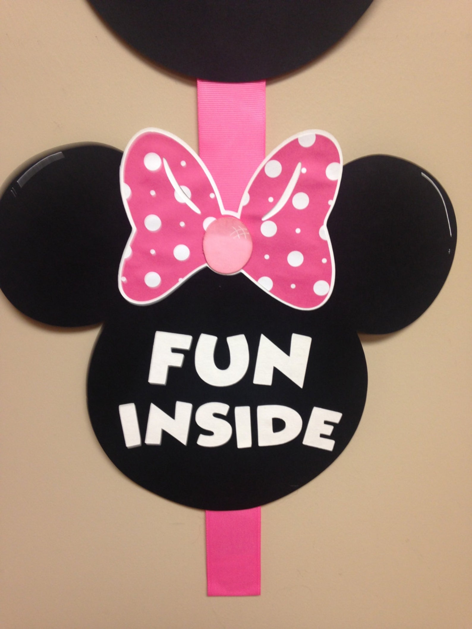 Minnie Mouse Door Sign, Door Sign, Minnie Head Decorations, Custom Door ...