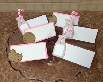 Milk and Cookies Food/name Cards - Etsy