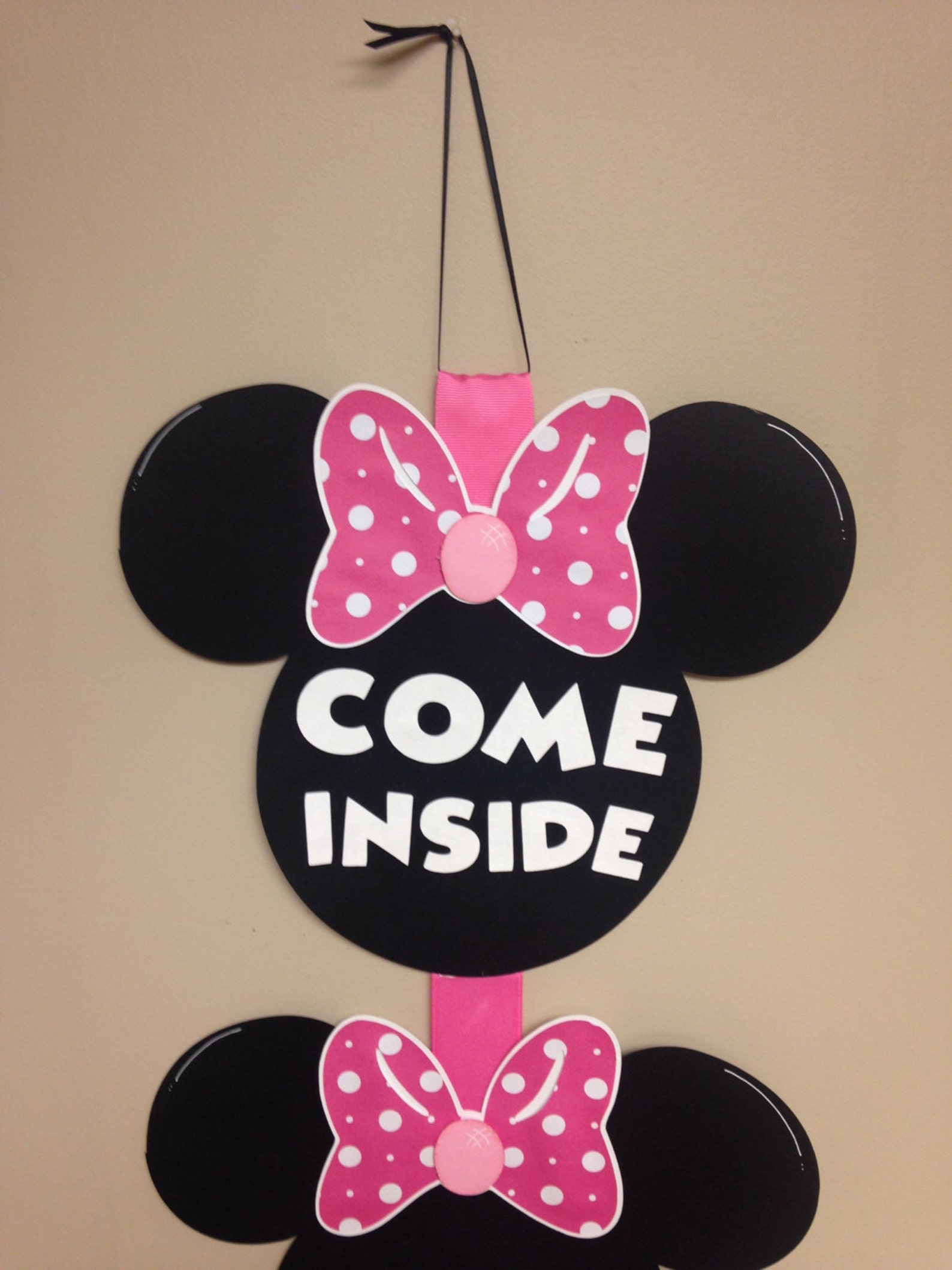 Minnie Mouse Door Sign, Door Sign, Minnie Head Decorations, Custom Door ...