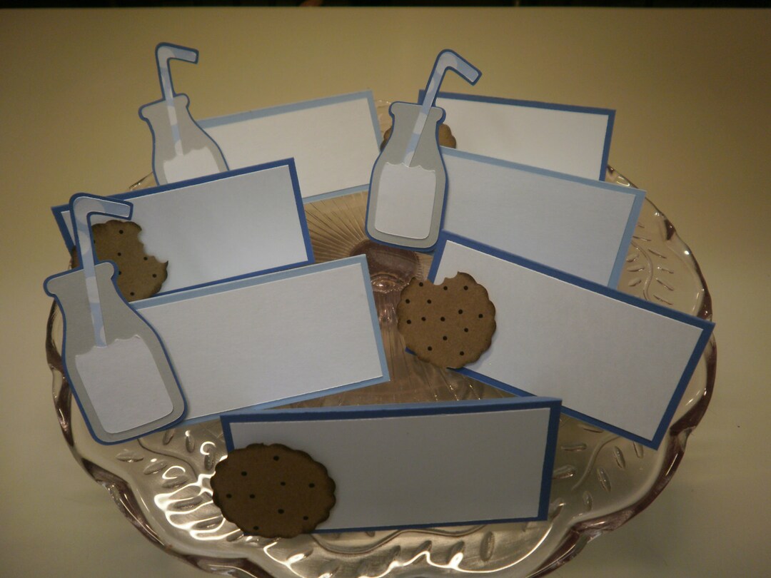Milk and Cookies Food/name Cards - Etsy
