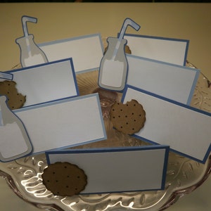 Milk and Cookies Food/name Cards - Etsy