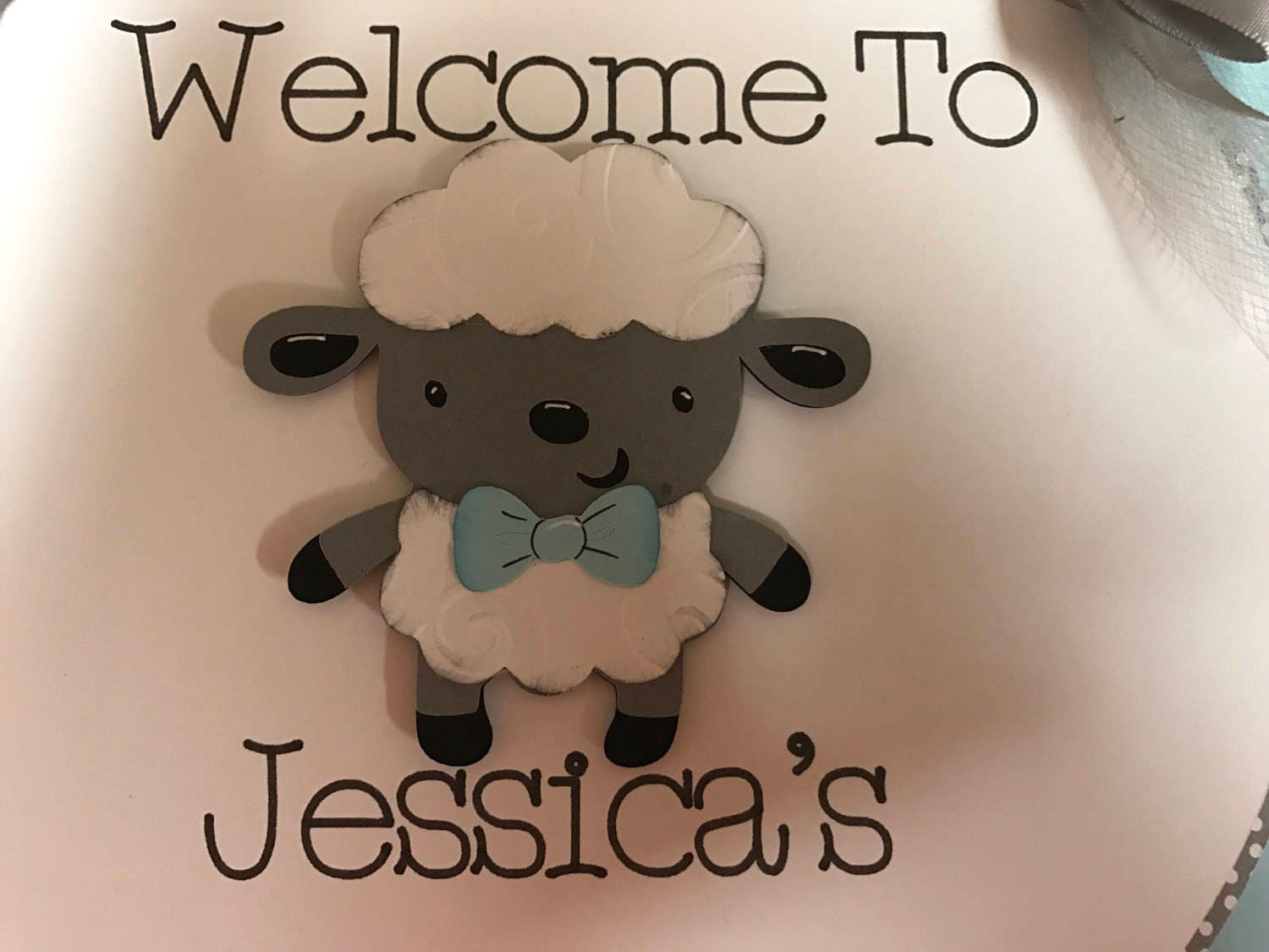 Lamb Door Sign Baby Shower Door Sign custom door sign | Etsy
